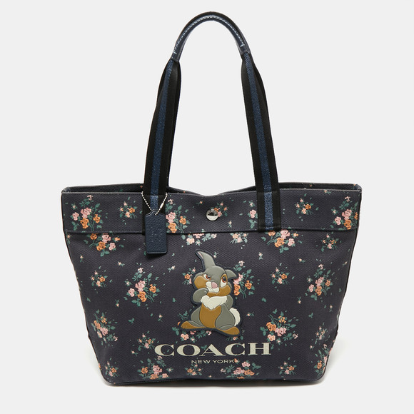 Coach | Bags | Coach X Disney Navy Blue Rose Bouquet Print And Thumper ...